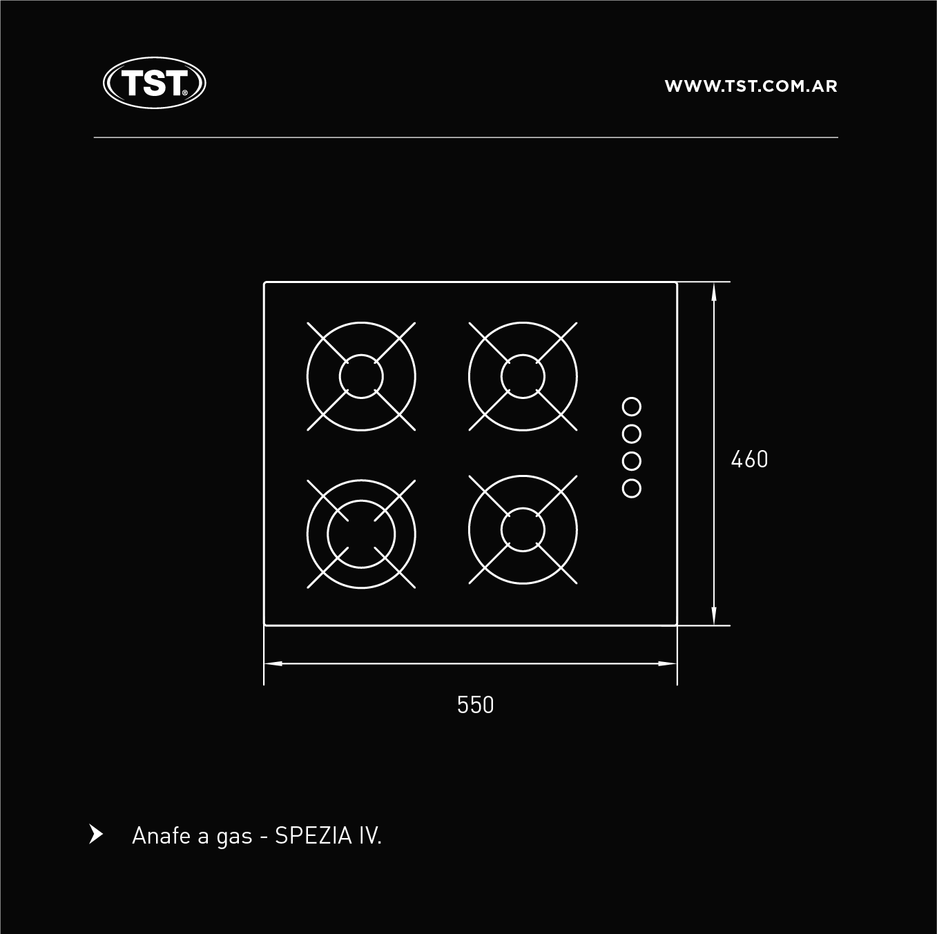 ANAFE SPEZIA TST 4 HORNALLAS – Corda Sanitarios