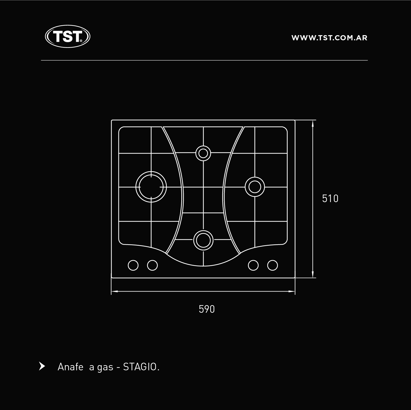ANAFE A GAS STAGIO 4 HORNALLAS TST – Corda Sanitarios